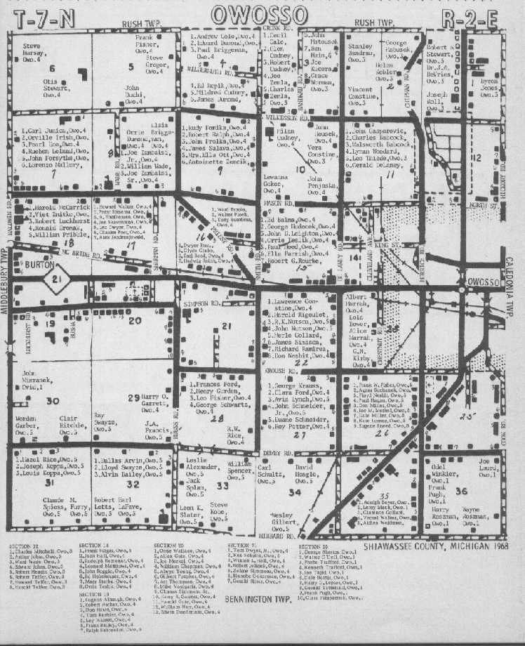 1968 Owosso Township Map