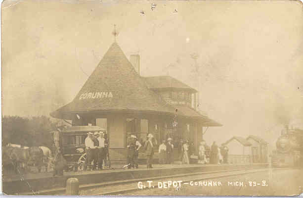 Corunna Grand Trunk Depot in 1909